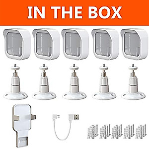 Blink Outdoor Wall Mount, Weatherproof Protective Cover and 360 Degree Adjustable Mount with Blink Sync Module 2 Outlet Mount for All-New Blink Outdoor Indoor Security Camera (White, 5 Pack)