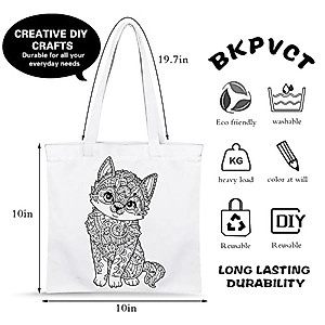 BKPVCT Economical Tote Bag DIY Kit White Canvas Bag Lightweight Medium Reusable Grocery Shopping Cloth Bags