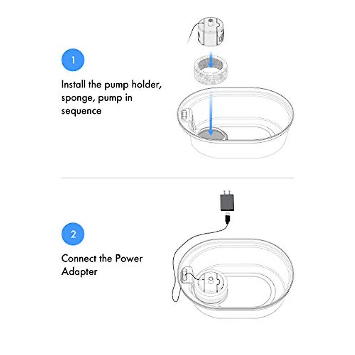 PETLIBRO Replacement Pump for Cat Water Fountain Stainless Steel, Compatible with 67oz/2L & 101oz/3L Adjustable Water Flow Pet Water Fountain, Super Quiet Dog Water Dispenser