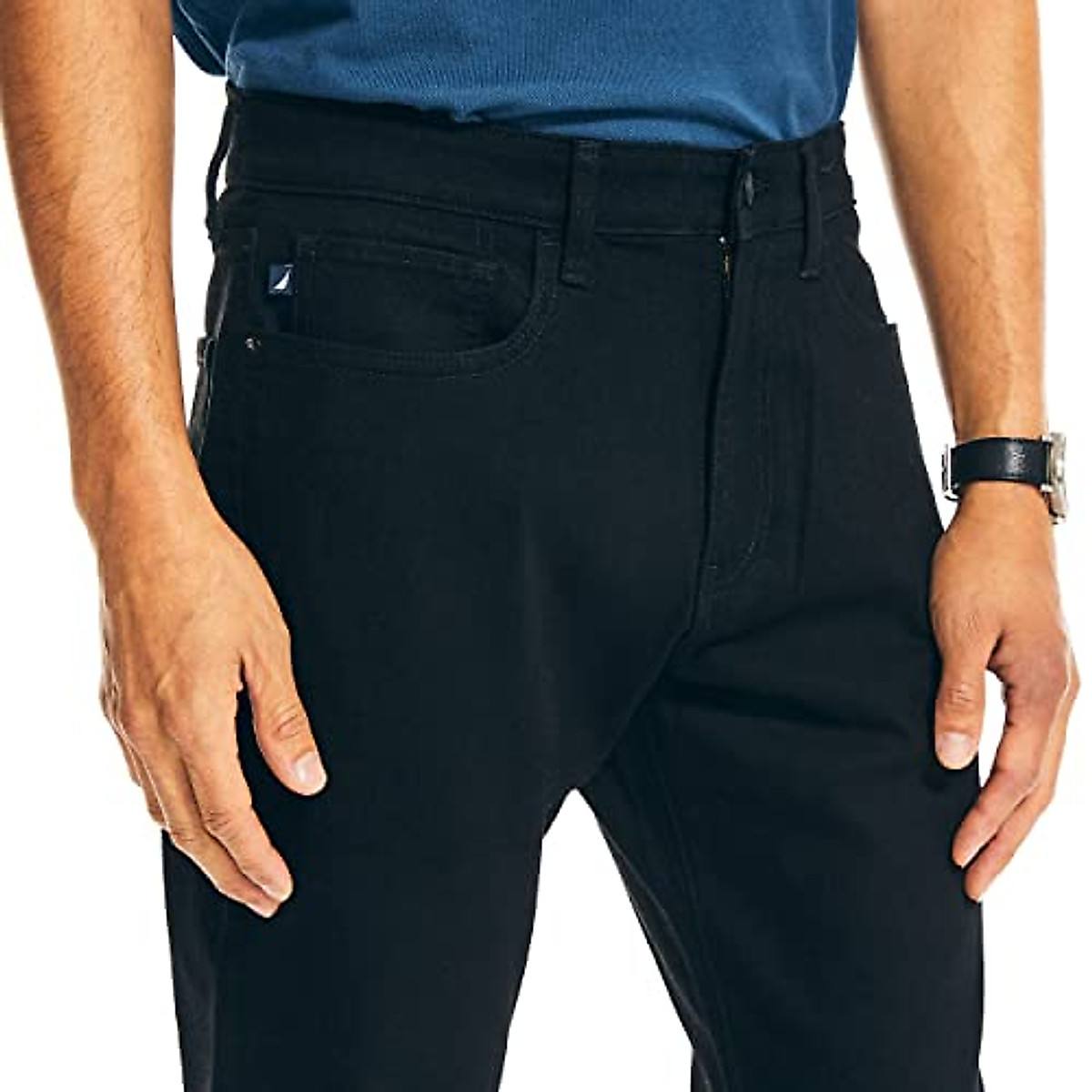 Nautica mens Nautica Vintage Straight Stretch Denim Jeans, Black Ink, 30 US