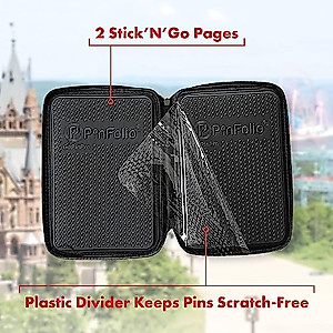 PinFolio Classic Pin Display Bag, Lightweight Sports Pin Book Designed for Storage & Easy Trading Up to 100 1-Inch Enamel Pins (Black & White)