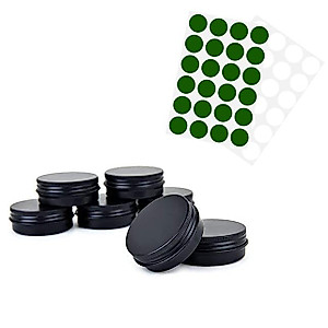 LIYAR 1oz. Metal Tin 30g Sample Lip Balm Tins Aluminum Tin Containers with Lids Screw Top Tins Cans Empty Storage Jars,Pack of 48(Black)