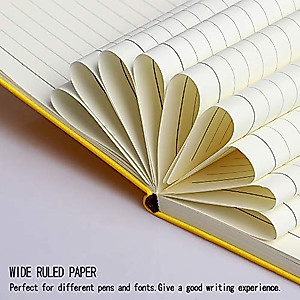 EMITEC Leather Composition Journal Notebook - Classic A5 Wide Ruled Writing Subject Notepad Colorful Hardcover Travel Diary Journals Notebook for Students 100 Sheets/Random Color Set of 3