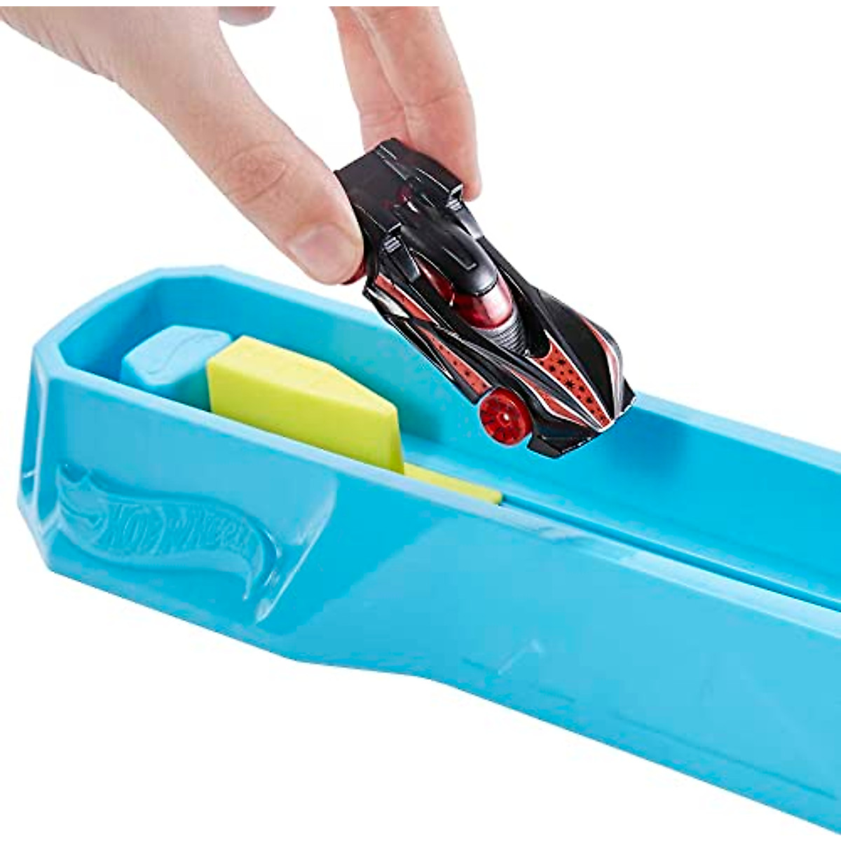 Hot Wheels Track Builder Unlimited Long Jump Pack, Plyset with 13 Component Parts & 1:64 Scale Toy Car