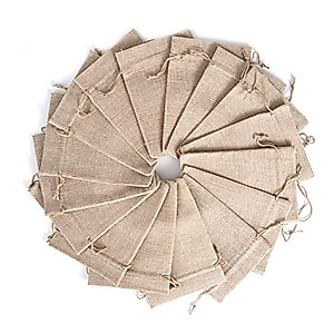 Tendwarm 20Pcs 3x4 inch Burlap Gift Bags with Drawstring Recyclable Linen Sacks Bag for Wedding Favors Party DIY Craft Jewelry Bags