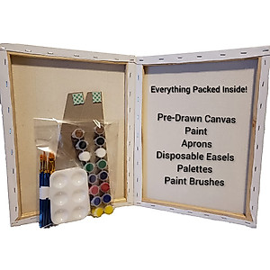 King Queen Playing Cards (2 Pack) 12x16 Canvas Paint Party Kits Pre-Drawn Outline Canvas for Paint and Sip