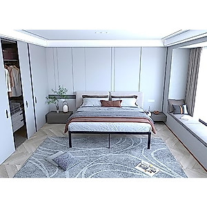 Joceret California King Bed Frames,14 Inch Tall,Heavy Duty,3500 lbs Steel Slat Support Metal Platform,No Box Spring Needed,Easy Assembly,No Noise,Cal King Bed Frame,Black