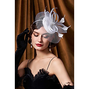 BABEYOND Women's Fascinator Hat Kentucky Hat Feather Derby Fascinator Tea Party Hat for Cocktail Wedding