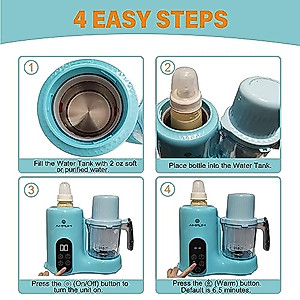 Amplim Baby Food Maker for Nutritious Homemade Meals | 11-in-1 Processor with Steam, Blend, Puree, Grinder, Chopper, Juicer, Defroster, Reheater, Cooker, Meal Station, and Bottle Sanitizer and Warmer