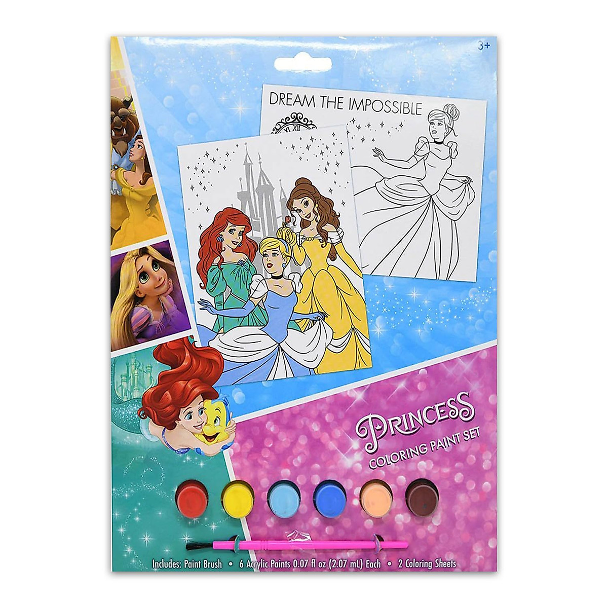 Disney Princess Coloring and Activity Book Ultimate Bundle - 3 Pack Disney Princess Arts and Crafts Set with Stickers, Painting Supplies, and More