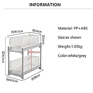 Hyuduo Bathroom Basket, Provides Ample Space Bathroom Storage Rack Storage Cabinet Organizer for Kitchen Bathroom Office Bedroom Garage,Rack