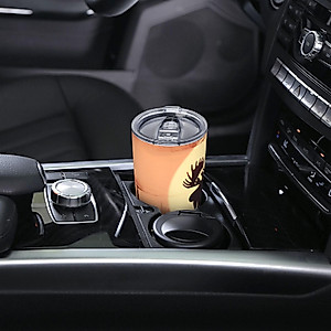 Dujiea 20oz Tumbler With Lid And Straw, Wild Moose Nature Landscape Vacuum Insulated Iced Coffee Mug Reusable Travel Cup Stainless Steel Water Bottle