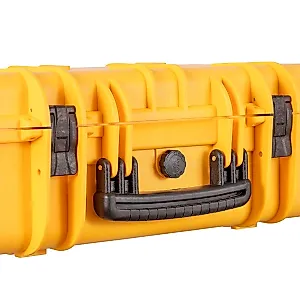 Monoprice Weatherproof Hard Case - 22in x 14in x 8in, Yellow with Customizable Foam, Shockproof, IP67, 20.3 Liter