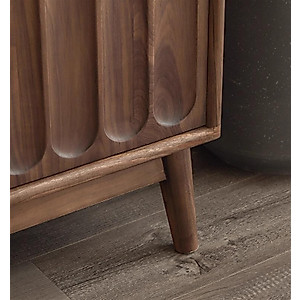 HARAY Shoe Rack 5-Tier Shoe Cabinet, Black Walnut Shoe Storage Cabinet w/ 4 Doors, Freestanding Sideboard Storage Cabinet Entryway, Living Room, Dining Room Shoe Storage Organizer (WANGJIANJUN2023)