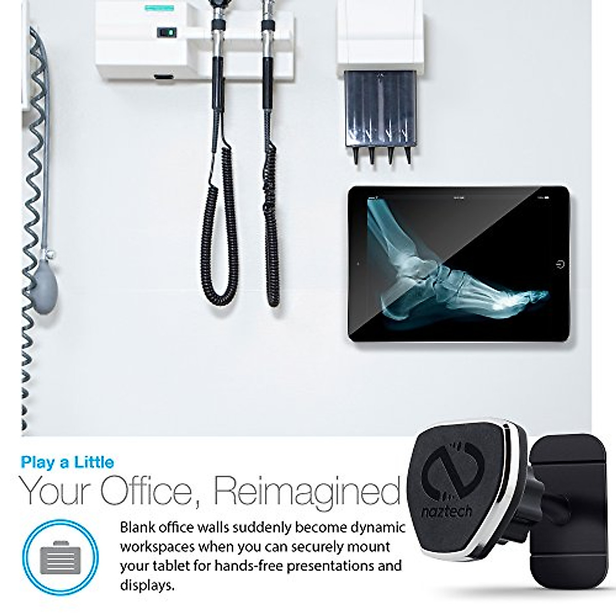 Naztech MagBuddy Anywhere Cell Phone/Tablet Holder Mount [Hands Free] Compatible for iPhone 14/13/12/Pro/ProMax,Galaxy S23/S22/S21 & More [Black]14052