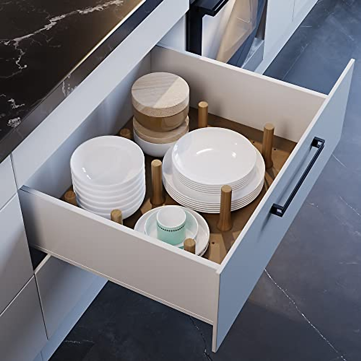 Dowell 24" x 21" Drawer Organizer Wood Peg Board - 9Pegs