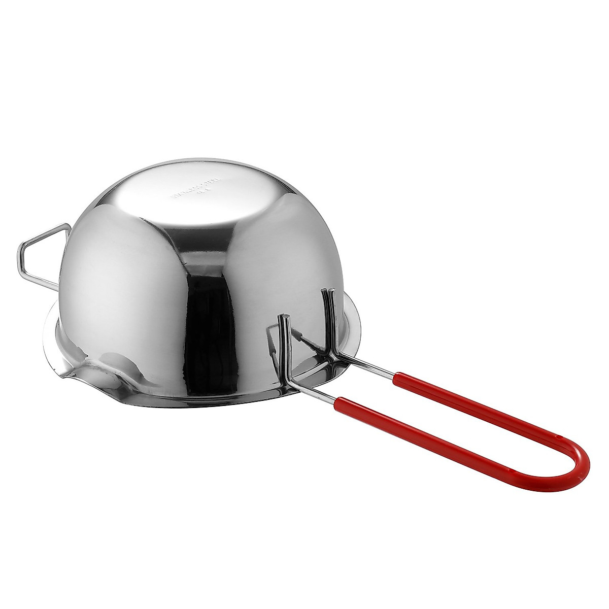 18/8 Stainless Steel Universal Melting Pot, Double Boiler Insert, Double Spouts, Heat-Resistant Handle, Flat Bottom, Melted Butter Chocolate Cheese Caramel Homemade Mask =580ML (Silver)