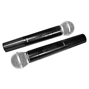 Rockville 15" Rechargable Powered 800W PA DJ Speaker, 2 Mics, Bluetooth (RAM15BT V2)