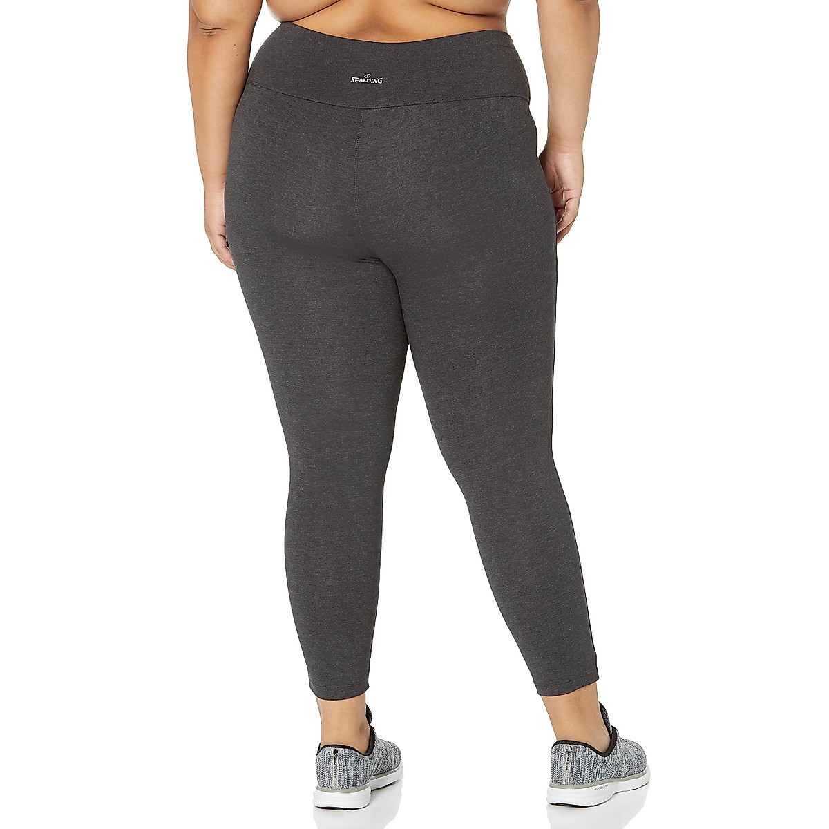 Spalding Women's Misses Activewear High Waisted Cotton/Spandex Ankle Legging Black