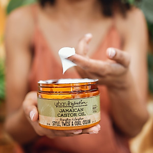 Urban Hydration Jamaican Castor Oil Curl Styling Cream | Sulfate, Paraben and Dye Free, Moisturizes, Thickens, Prevents Breakage and Lengthens For Strong Hair, All Hair Types, 8.4 Ounces