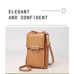 Women Crossbody Phone Bag, Small Messenger Shoulder Bag Cash Handbag Wallet Purse New in 2022 (BLACK)