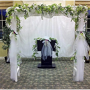 DearHouse 4Pcs 6.6Ft/piece Artificial Flowers Silk Wisteria Garland Artificial Wisteria Vine Rattan Silk Hanging Flower for Home Garden Outdoor Ceremony Wedding Arch Floral Decor (White)