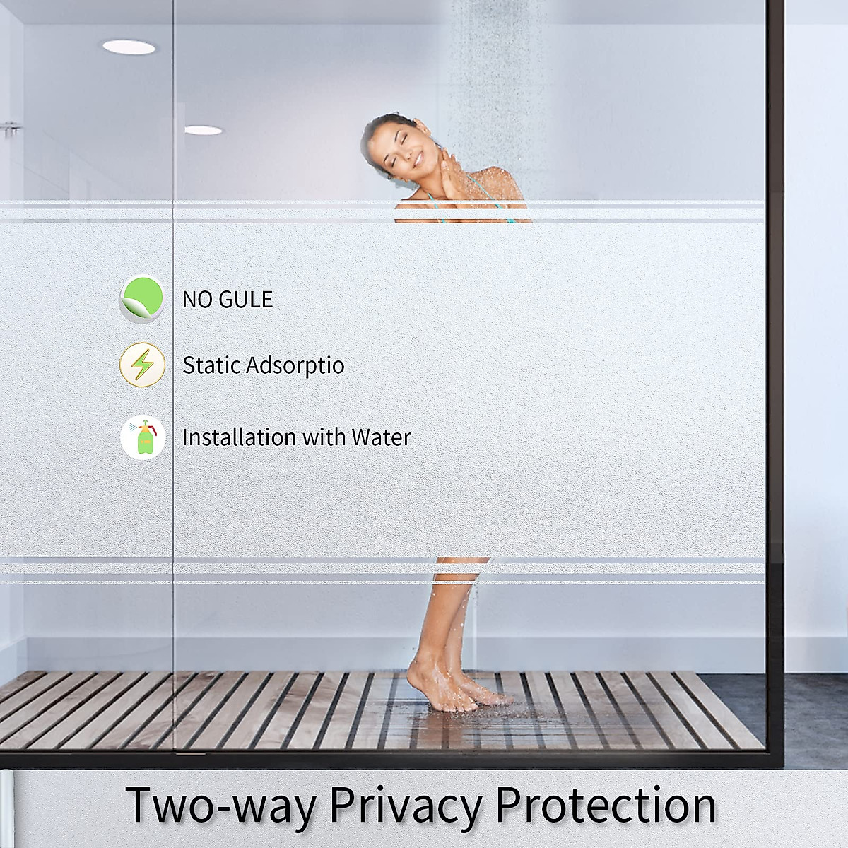 Frosted Glass Window Film with Tools,Reusable Window Privacy Film,Static Clings Window Film Kit for Home Bathroom and Office. (Pure, 17.5Inch×78.7Inch)