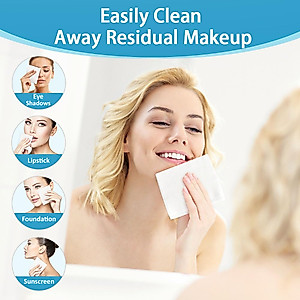 HOMEXCEL Face Towels, Disposable Makeup Remover Wipes, Super Soft Biodegradable Dry Facial Hand Clean Facial Towels Wash Cloth for Sensitive Skin, 50 Count