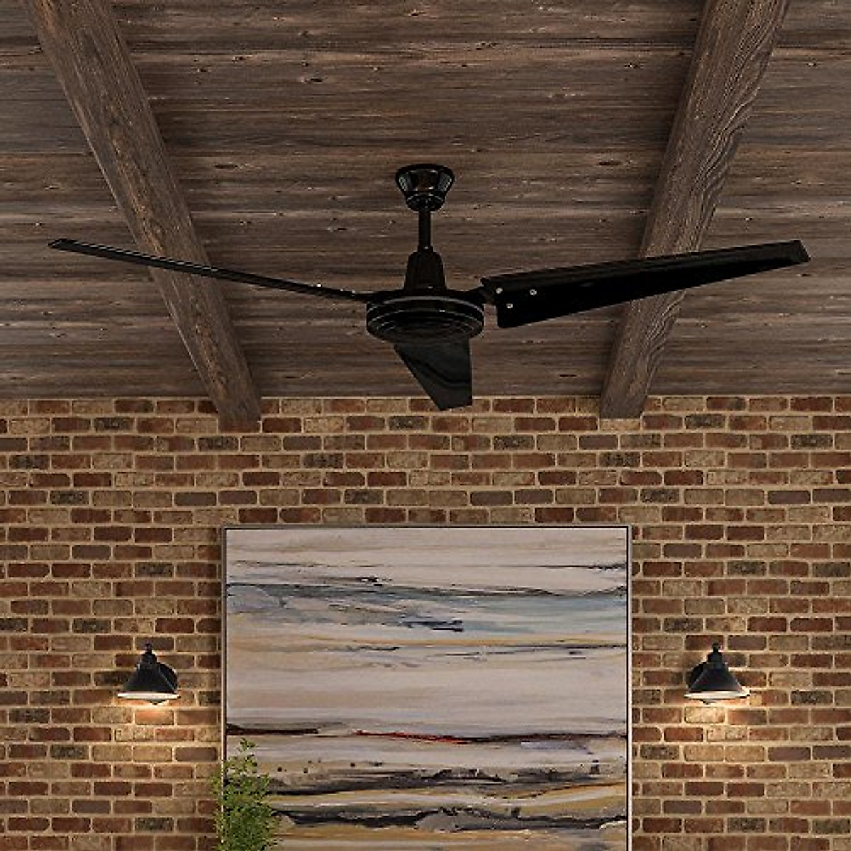 Hampton Bay 60 in. Black Industrial Ceiling Fan