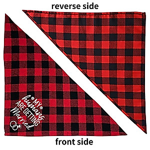 4. Hujiao-Zi My Humans are Getting Wedding Married,Red Plaid Dog Scarf, Dog Bandana，Wedding Dog Bandana, Wedding Photo Prop,Pet Dog Lovers Gifts