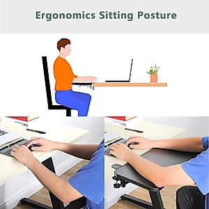 Nillcs Ergonomics Desk Extender Tray,20.4"x9.8" Large Size Foldable Keyboard Tray,Computer Table Extension Arm, Armrest Support for Home and Office