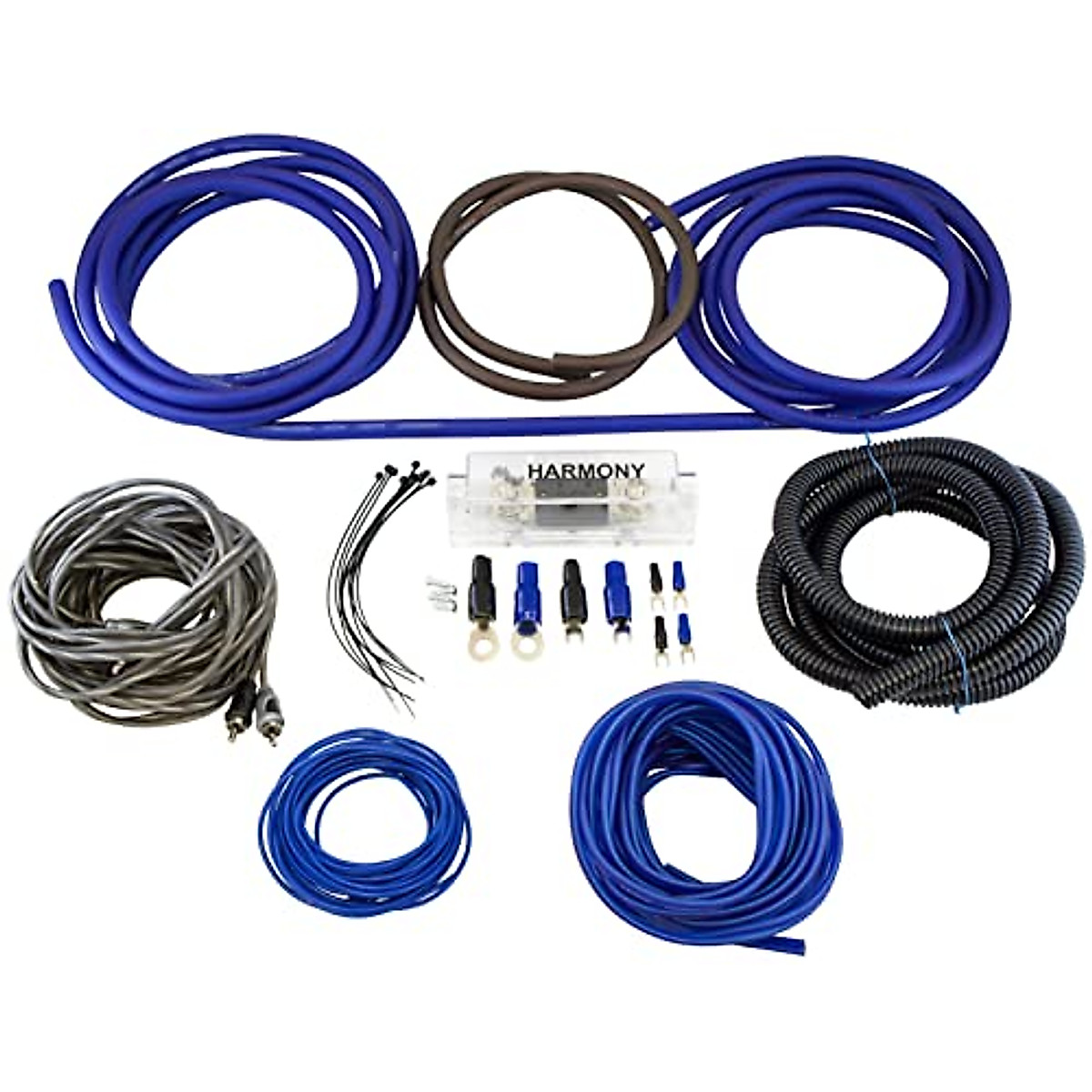 Harmony Audio HA-AK4 Car Stereo Complete 4 Gauge 1800W Amp Amplifier Install Kit - Nickel Plated