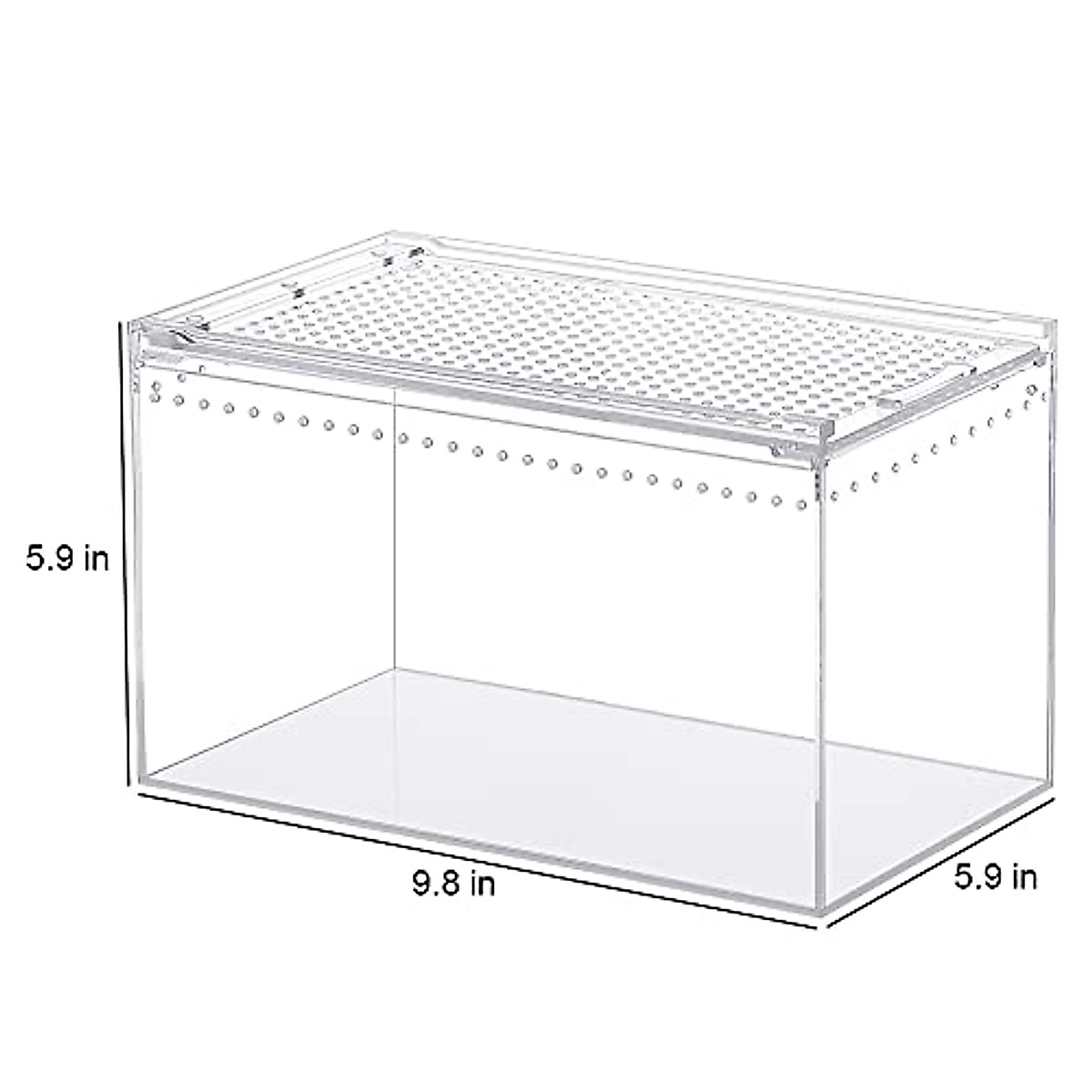 NANEEZOO Magnetic Acrylic Enclosure, 10x6x6 Inch Tall Long Case Reptile Habitat Terrarium cage for Terrestrial Arboreal Tarantula Scorpion Sling Isopods Lizards Invertebrates Insect Mantis