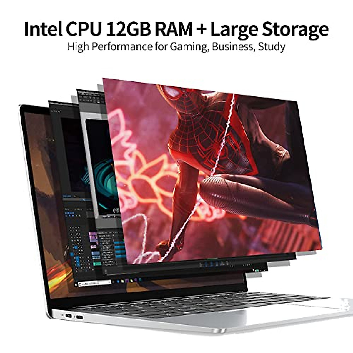 iSTYLE Laptop for Business and Student, T15 15.6" Thin and Light Laptops Computer 1 Year Office 365, Windows 10, Intel CPU, 12GB RAM, 256GB SSD, Backlit Keyboard, Fingerprint, HDMI, Dual Band WiFi