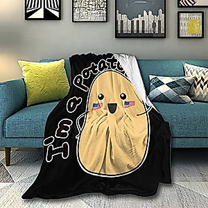 Comfortable Fleece Throw Blanket, Soft and Warm I'm A Potato Blankets and Throws, Lightweight Cozy Fuzzy Blanket for Couch Sofa Bed, 50x40 Inches