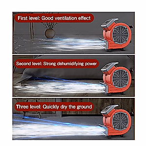 LVYUAN Multi-Purpose Mini Mighty Air Mover, Utility Fan, Dryer, Blower and Timer for Restoration, Cleaning, Home and Plumbing Use - 1/4 HP, 900 CFM, 3 Speeds, 3 Angles, Red, Small (New-Red)