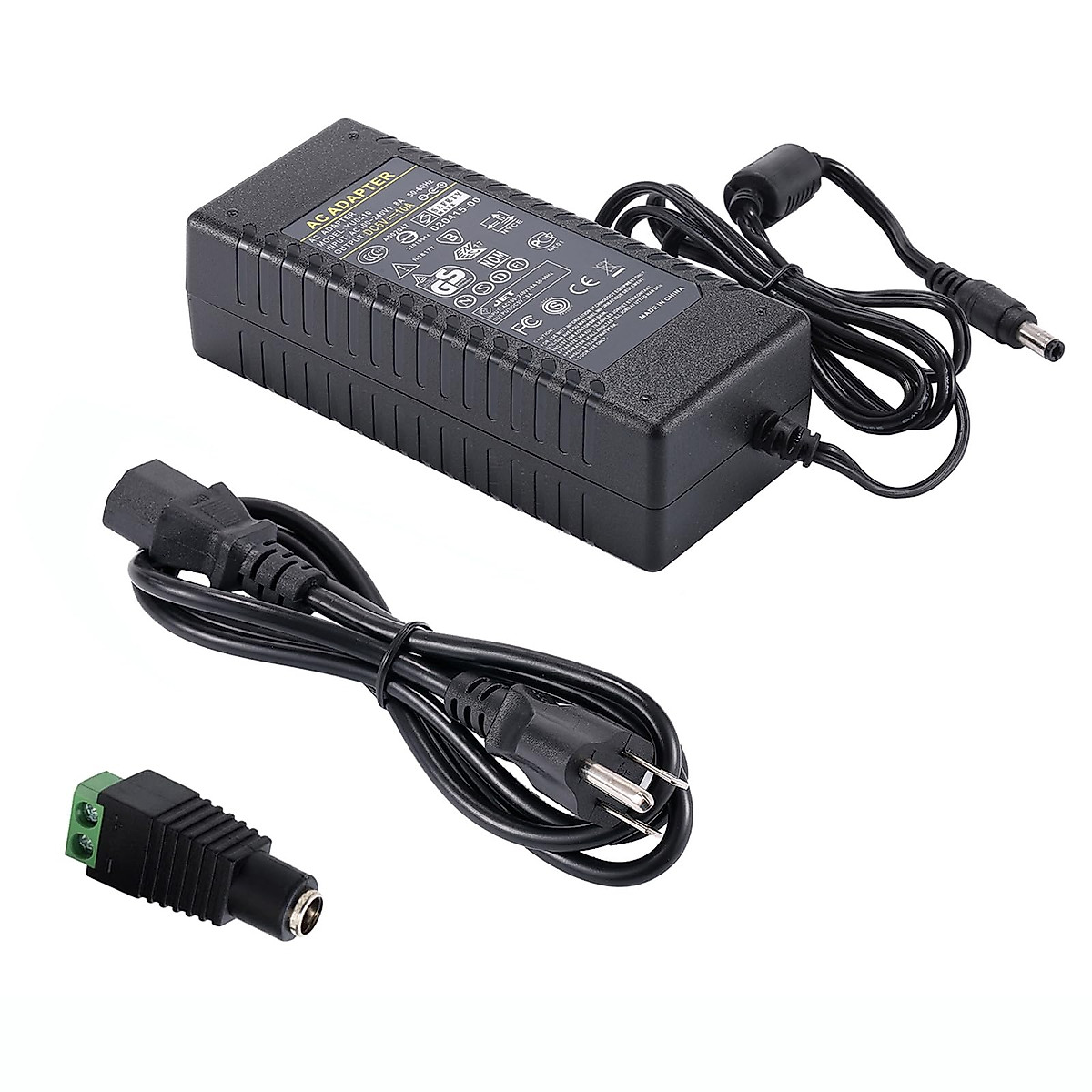 COOLM 5V 10A Power Supply Adapter AC 100-240V to DC 5 Volt 10amp DC5V10A 50W Converter 5.5x2.5mm DC Output Jack for CCTV Camera WS2812B WS2811 WS2813 SK6812 LED Strip