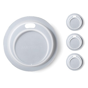 Jarware Translucent 82670 Regular Mouth Drink Lid, Set of 4, Without Straws