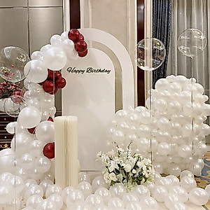 HYKJNBW 137Pcs Pearl White Balloon Garland Kit, Latex Party Balloons Arch for Birthday Baby Shower Wedding Engagement Anniversary Christmas Party Decorations