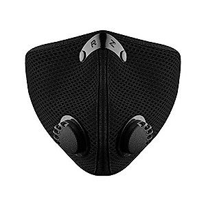 RZ Mask M2 Mesh Air Filtration Face Protection Dust Mask with 99.9% Effective Carbon Filters for Woodworking, Construction, Large, 1 pack, Black