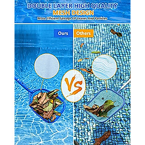 Mowend Pool Net, Pool Skimmer Net with 17.28-34.8" Telescopic Pole, 3 Section Pole, Pool Net for Cleaning, Including EZ-Clip, Pool Skimmer for Hot Tub, Spas, Pond and Inflatable Hot Tub