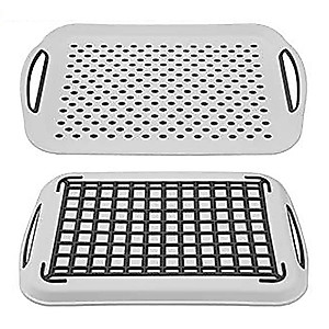 Ahyuan Collapsible Dish Drying Rack with Drainboard Tray Space Saving Camper Accessories Kitchen Storage Organizer RV Accessories for Inside Camper Accessories for Travel Trailers (with Drainboard)