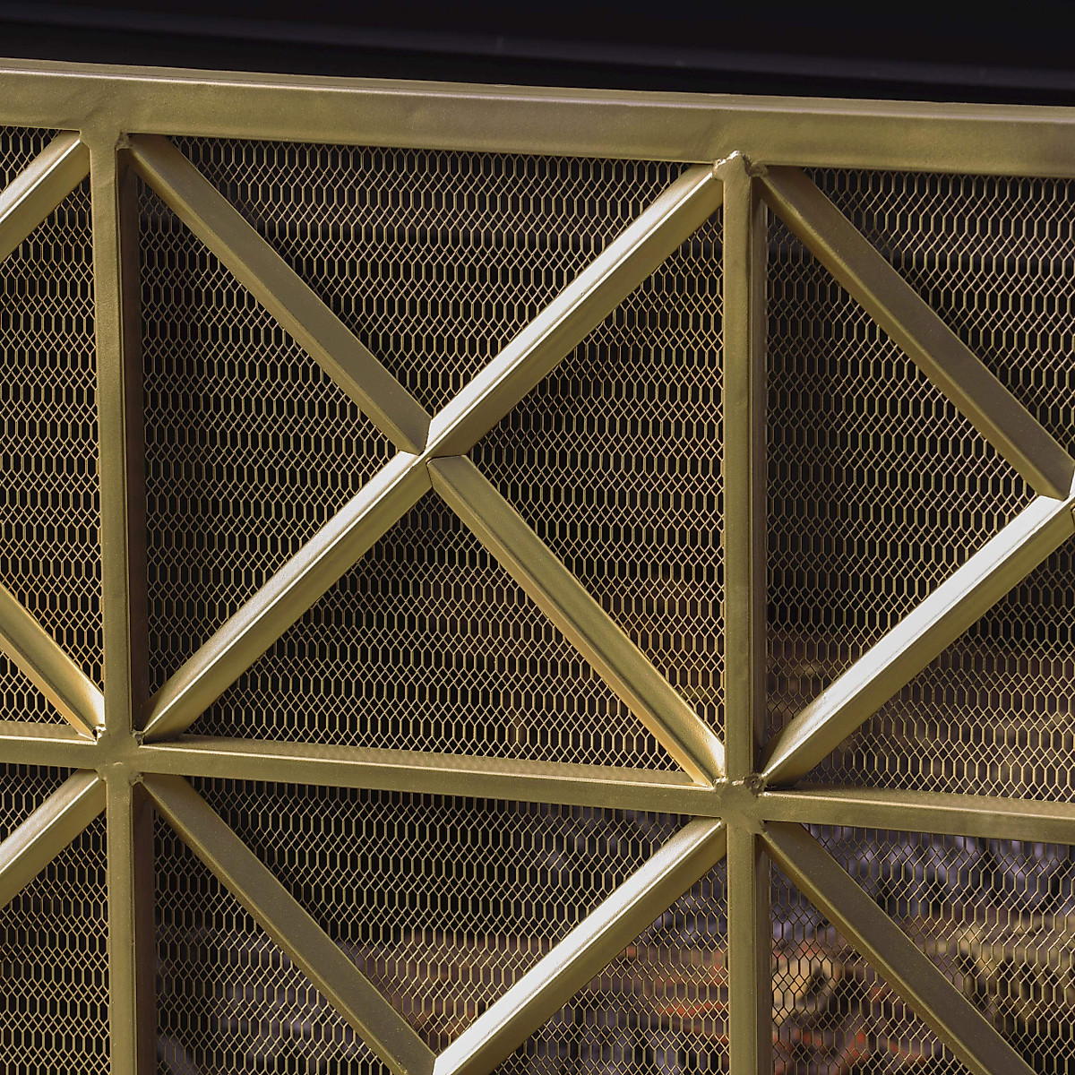 Christopher Knight Home Margaret 3 Panelled Iron Fireplace Screen, Gold