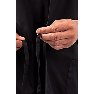 Chef Works Men's Sushi Chef Coat, Black, Small/Medium