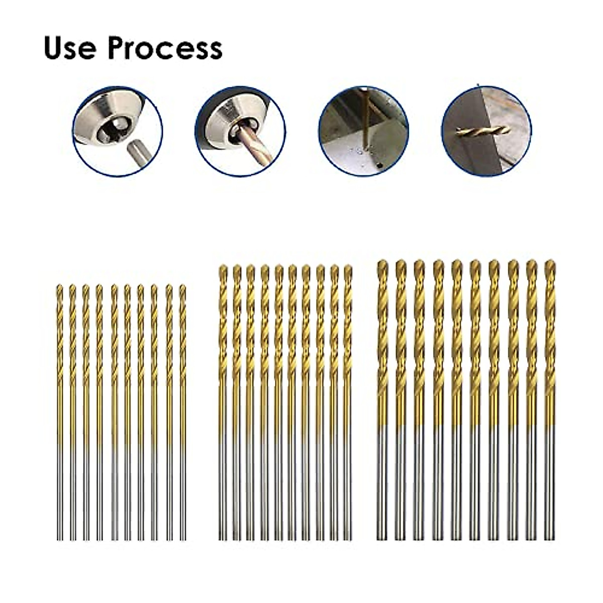 amoolo Drill Bit Set (60 pcs),4341 HSS Micro Drill Bits with Titanium for DIY Toys, Wood, Metal, Steel, Plastic, Aluminum Alloy 3/64",1/16",5/64"…