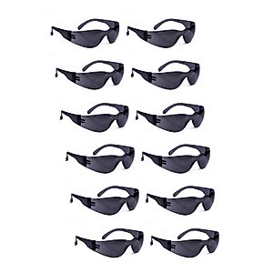 ROAR Smoke Safety Glasses 12 pairs per box Eyewear Protective Glasses Safety Goggle Airsoft Goggle, Strong Impact Resistant Lens for Laboratory, Construction,gardening, Industrial Safety, Craft