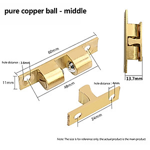 push the latch.door catch,Drawer Cabinet Catch 2 Pack Closet Ball Tension Latch Golden Copper Closet Door Ball Catch Double Ball Roller Catchs with Screws for Kitchen Cabinet, Cupboard, Wardrobe Door,
