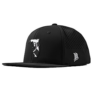 Branded Bills Florida Vintage PVC Black Flat Performance, Lightweight, Comfortable Baseball Cap