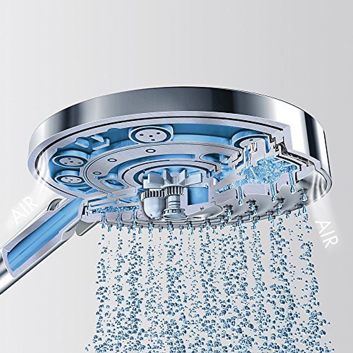 hansgrohe Raindance S Easy Install 4-inch Handheld Shower Head Modern 3 RainAir, BalanceAir, Whirl 04341000,Chrome,Small