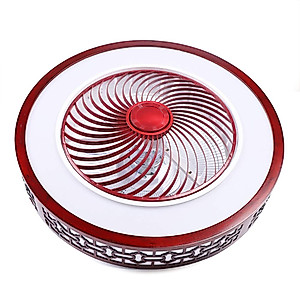 WUPYI 22 Inch Ceiling Fan with Light and Remote Control,Modern LED Semi Flush Mount Light Fandelier,Wood Design,Acrylic Blades,3 Colors 3 Speeds,64W,Enclosed Fan,Quite Motor